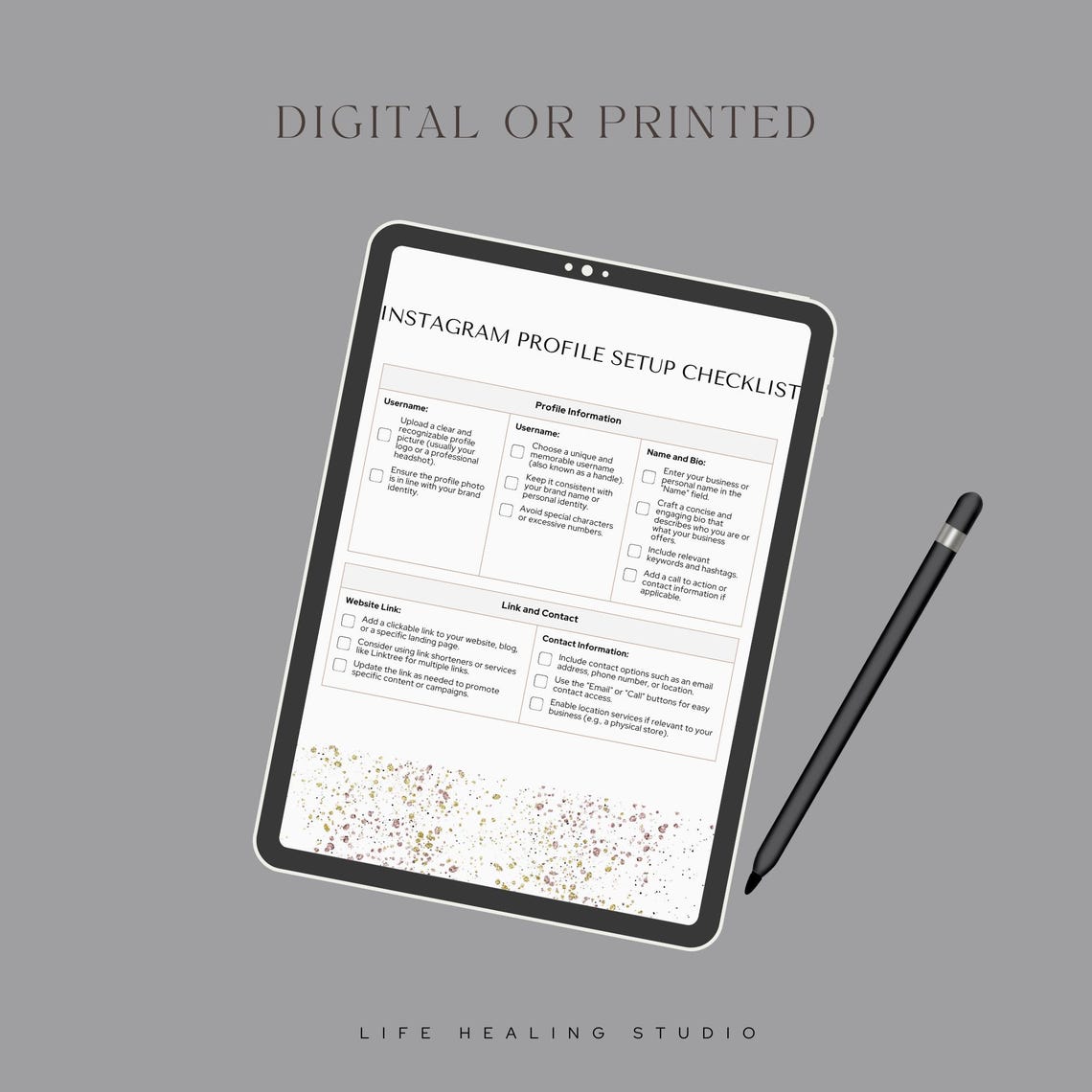 Instagram Bio Template Instagram Profile Set up Checklist Bio Checklist ...