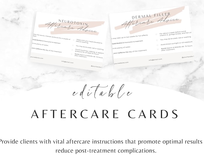 EDITABLE Botox Aftercare, Botox Pre and Post Treatment Care ...