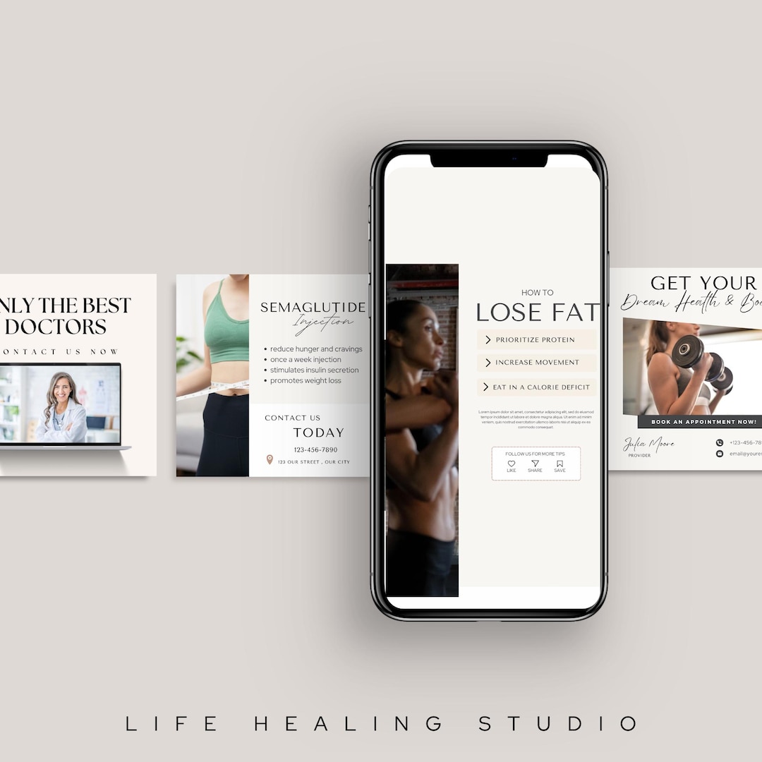Editable Canva Weight Loss Social Media Posts Instagram Posts Social ...