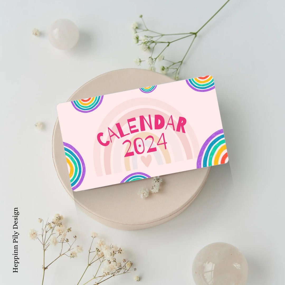 2024 Positive Affirmations Rainbow Printable Digital Calendar - Etsy