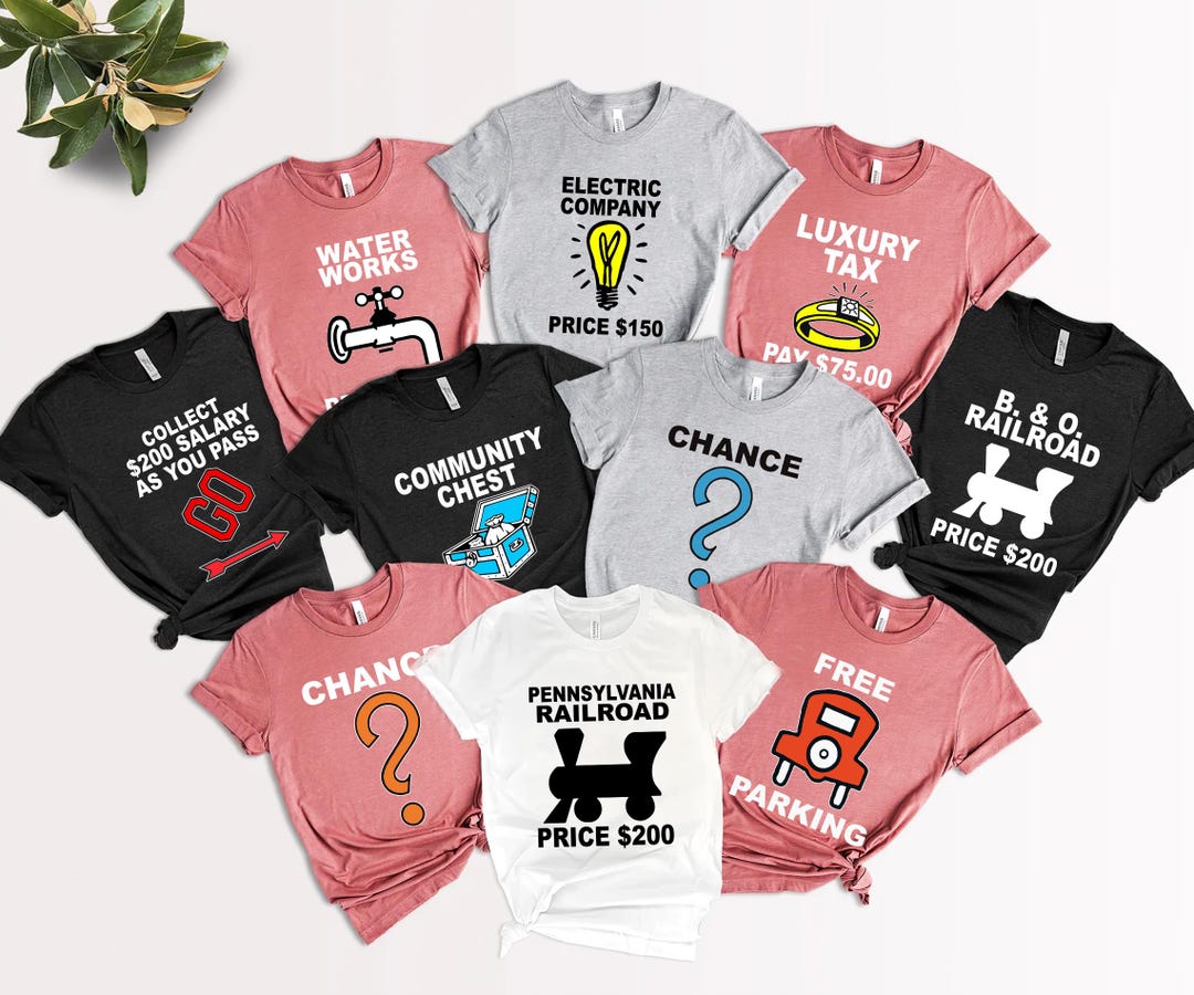 Monopoly Game Halloween Costume Shirts, Monopoly Game Cards Cosplay ...