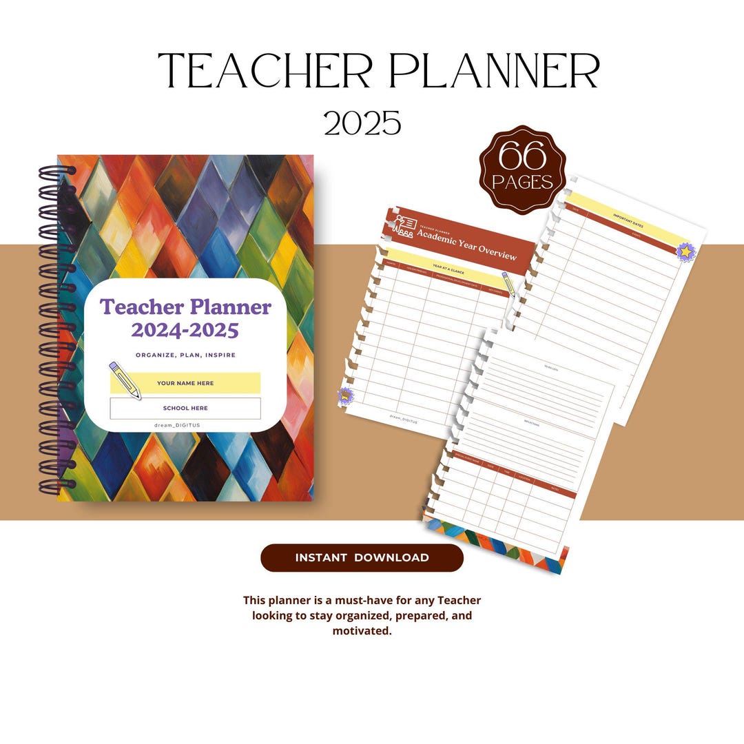 Digital Teacher Planner 2025, Teacher Organizer, Essential Teacher ...