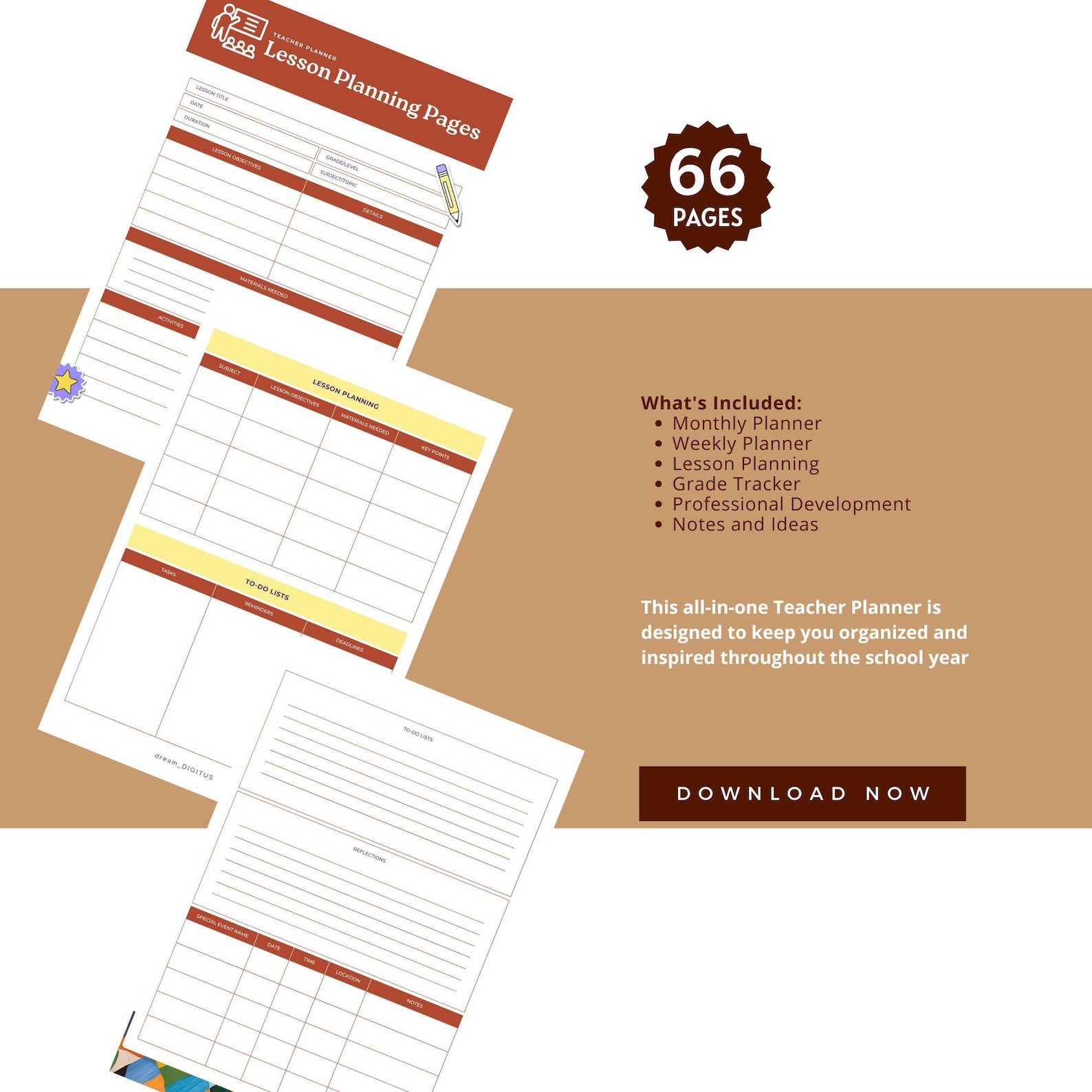 Digital Teacher Planner 2025, Teacher Organizer, Essential Teacher ...