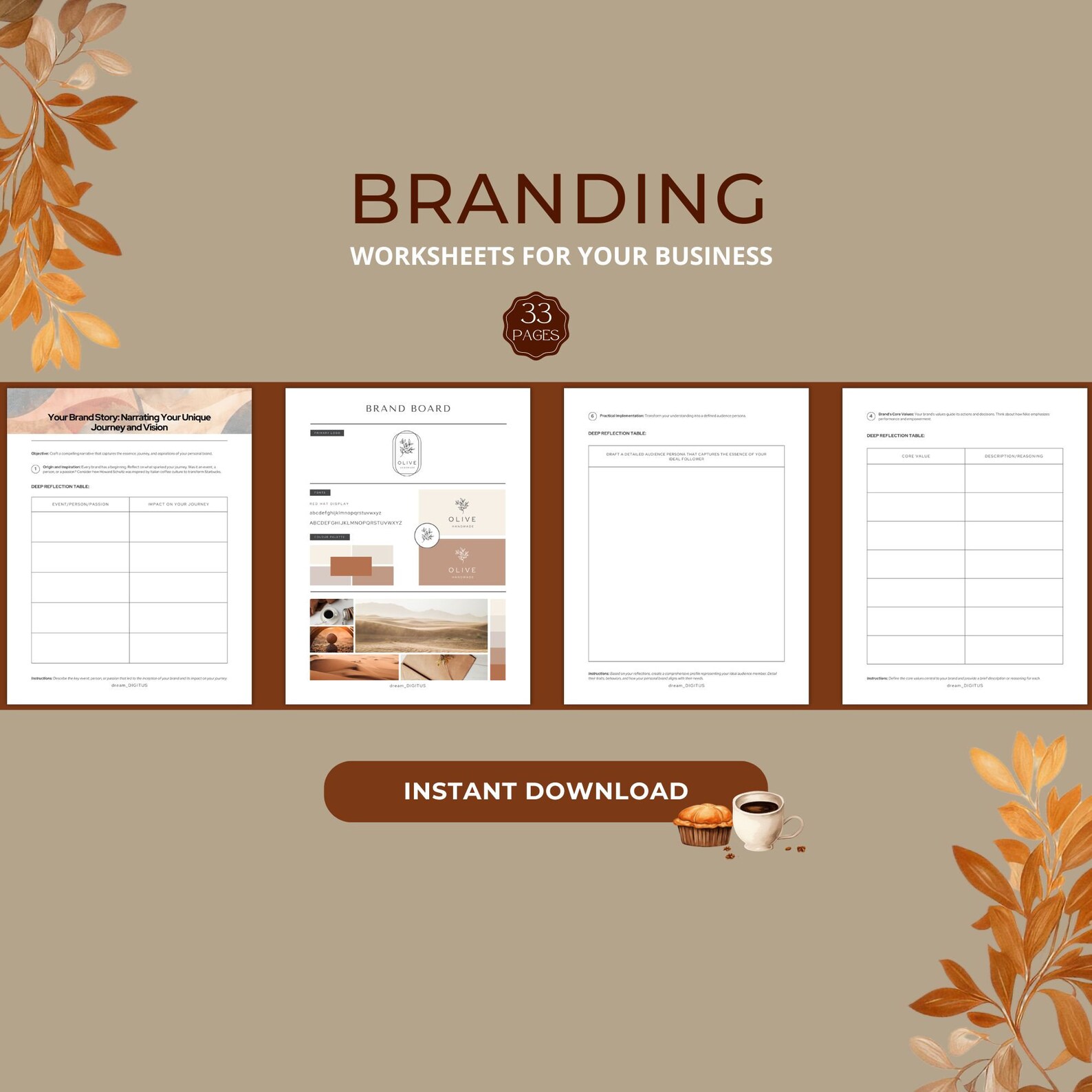 Branding Worksheets for Business, Branding Workbook, Branding Guide ...