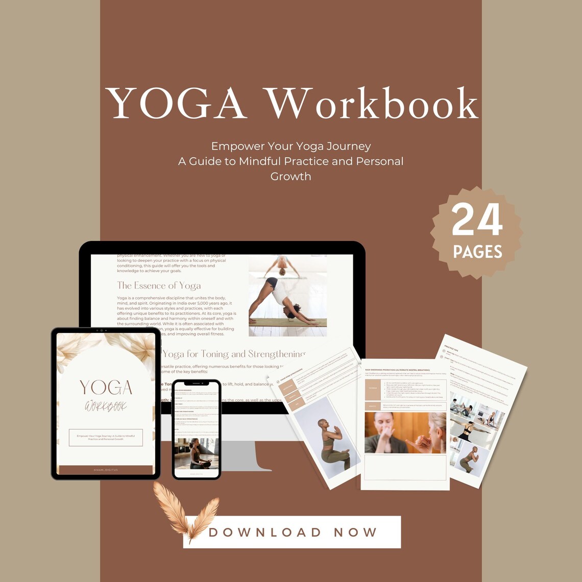 Yoga Workbook, Yoga Activity Sheet, Yoga Daily, Yoga Journal, Manual ...