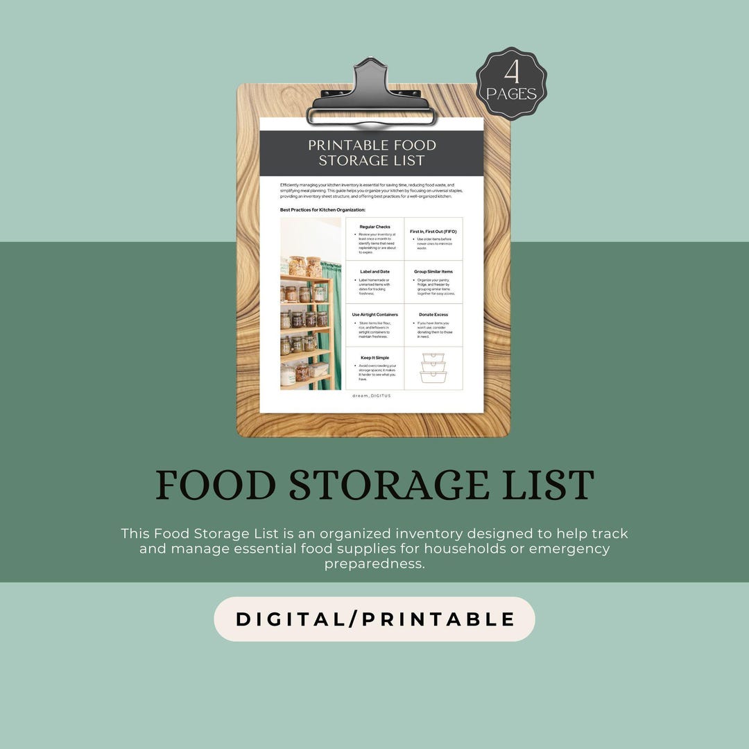 Food Storage List, Printables Food Storage List, Essential Food Storage ...