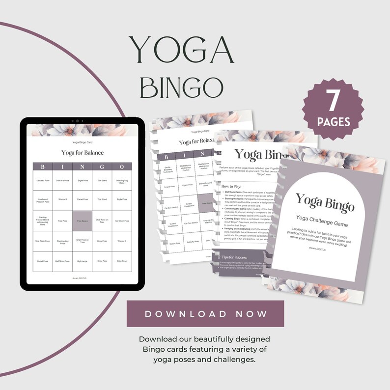 Yoga Bingo, Yoga Game, Game Sheets, Group Game, Yoga Activity, Family ...