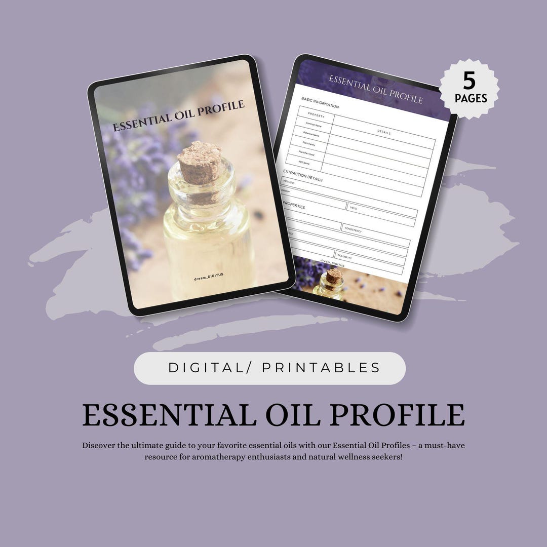 Essential Oil Profile Worksheets, Aromatherapy Essential Oil Profiles ...