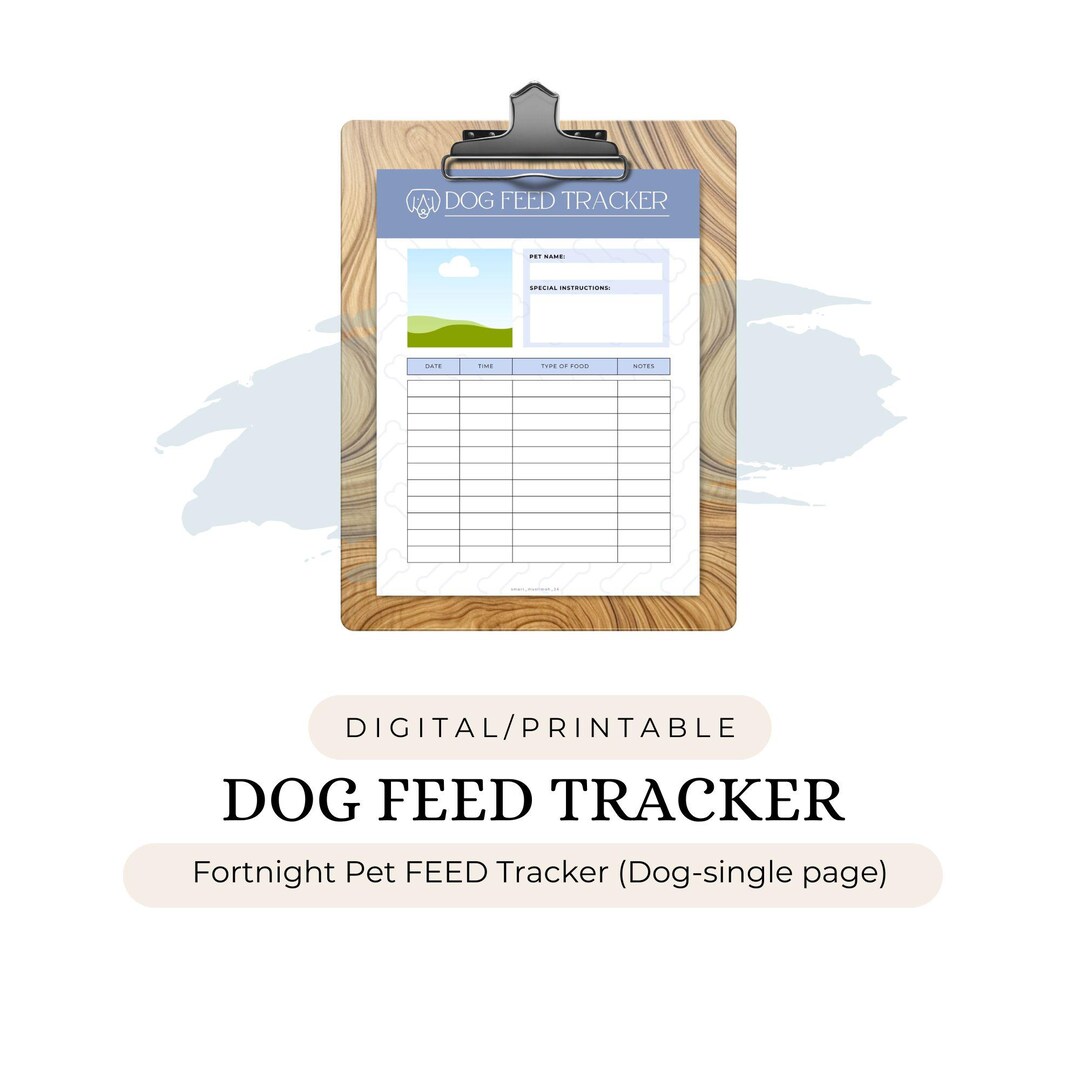 DOG Feed Tracker, Dog Feed Chart, Dog Supplies Tracker, Dog Care ...