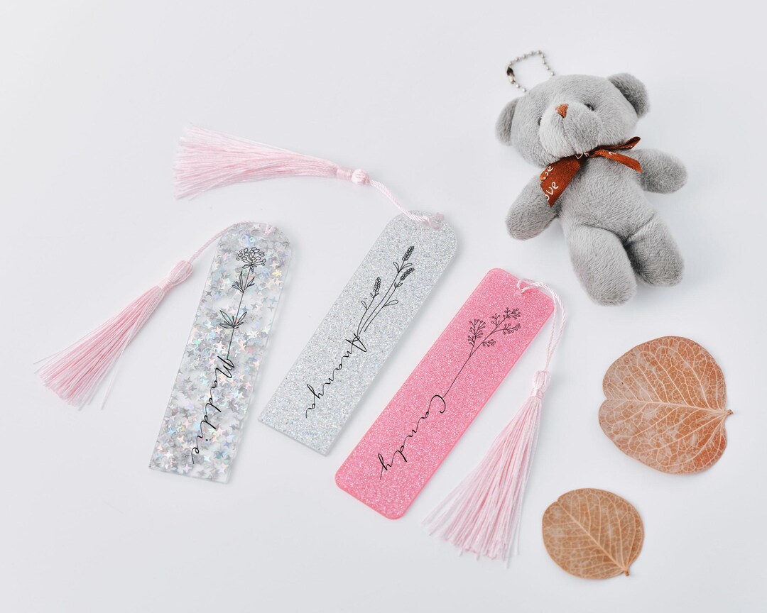 Personalized Birthday Flower Bookmark, Beautiful Floral Design, Cute ...