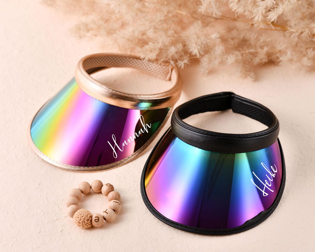 Personalized Bachelor Party Holographic Visors-vintage Glamour Bridal Party,plastic Visors and ...
