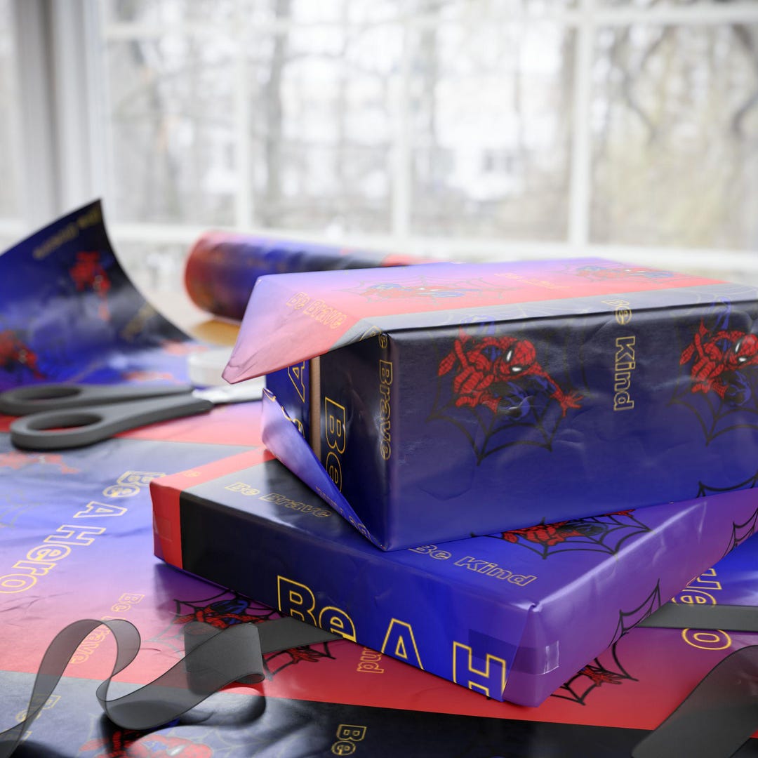Spider-man Wrapping Paper - Etsy
