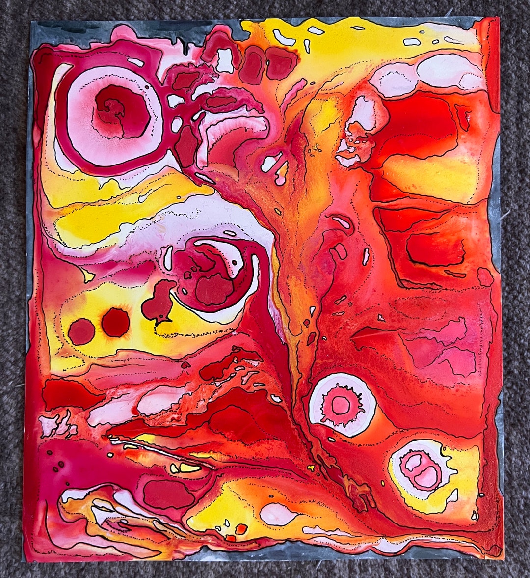 8 in X 7 in molten Intellect Acrylic Mixed Medium Painting - Etsy