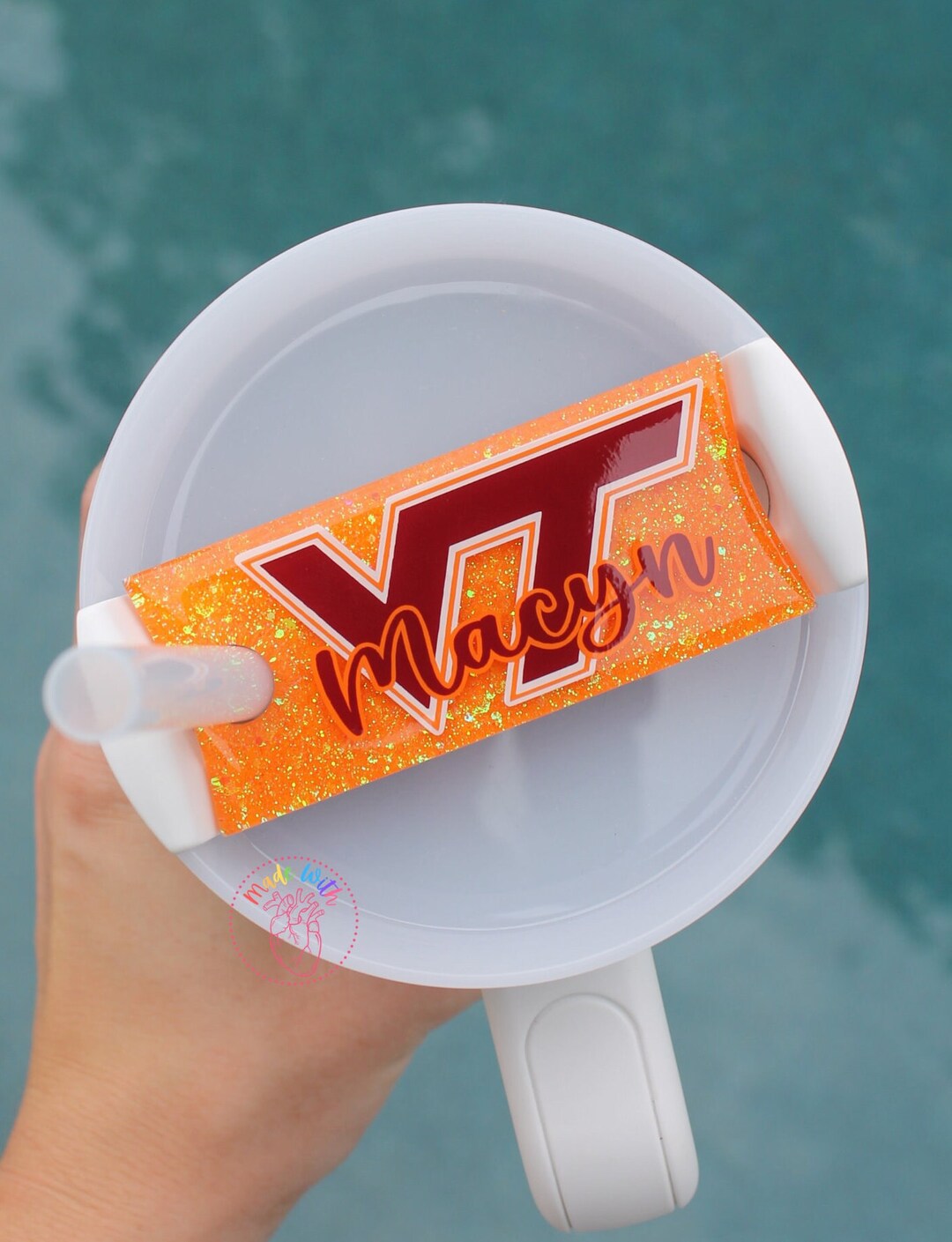 Virginia Tech Stanley Cup Name Topper, UT Stanley Tumbler Tag ...