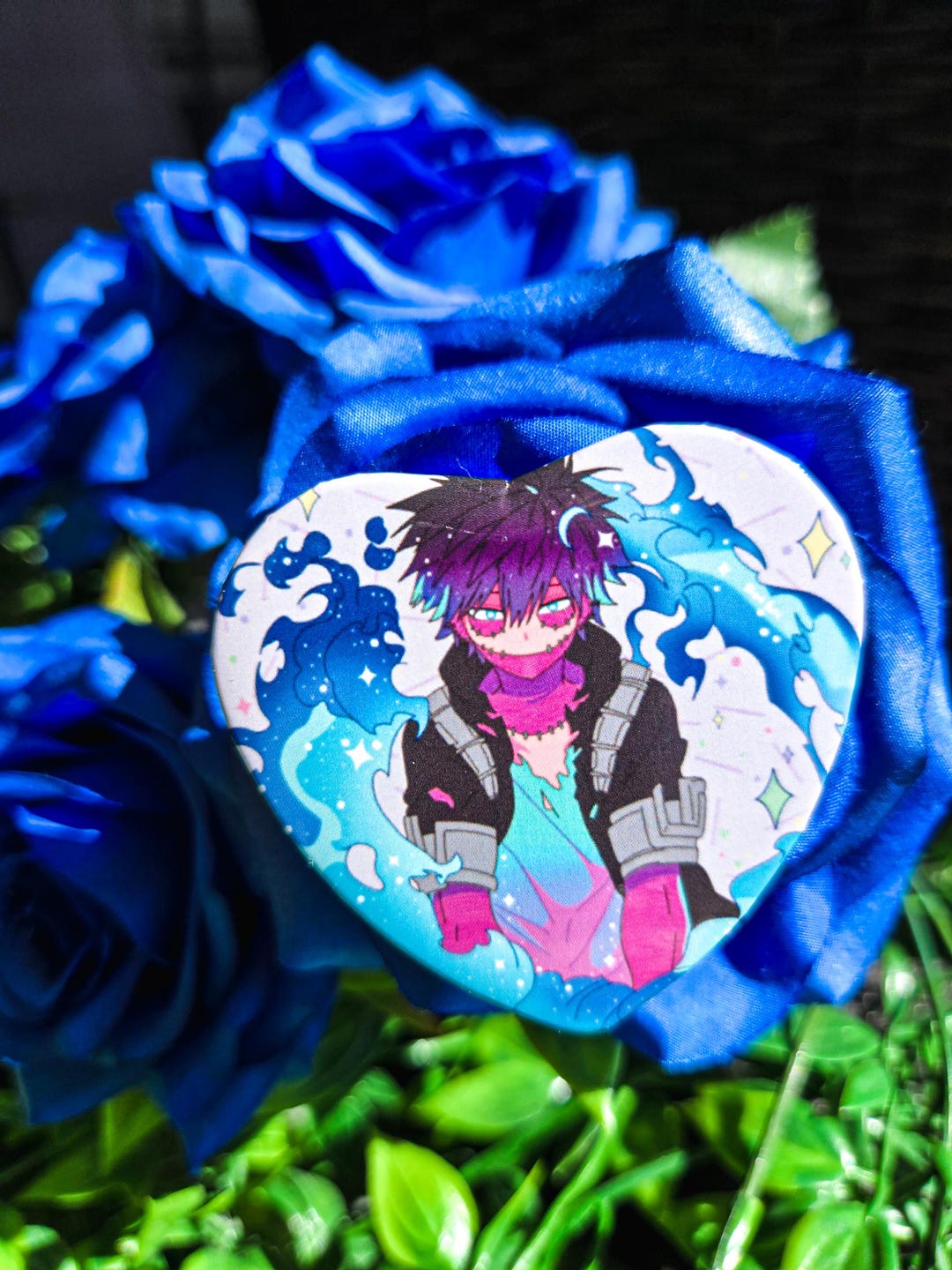 Raging Flames - Dabi Kawaii Button - Etsy
