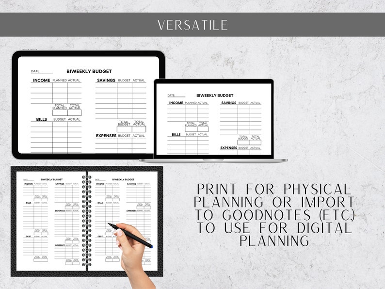 Biweekly Budget Planner, Biweekly Budget PDF, Biweekly Budget Printable ...