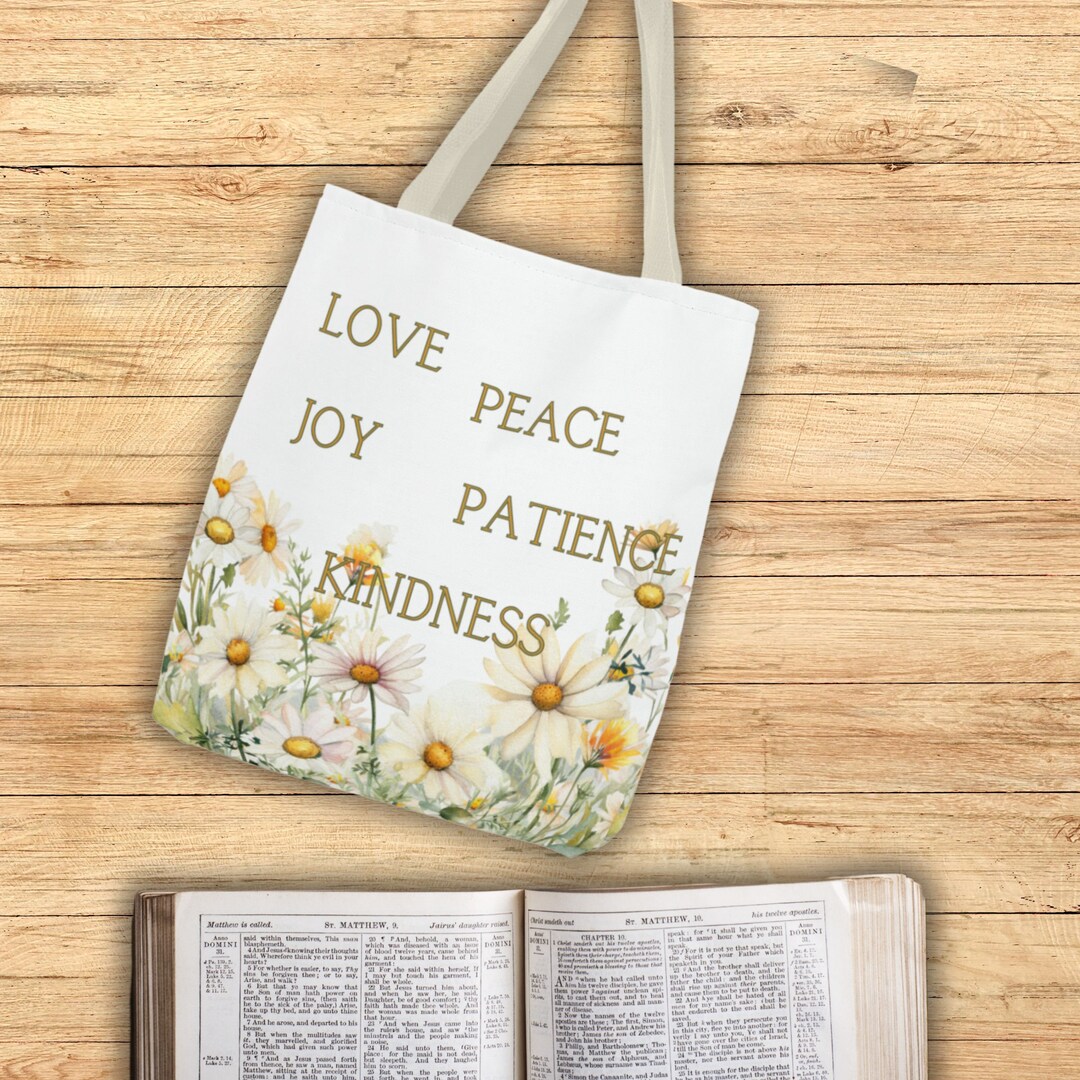 Fruit of the Spirit Christian Faith Church Bible Tote Bag With Handle ...