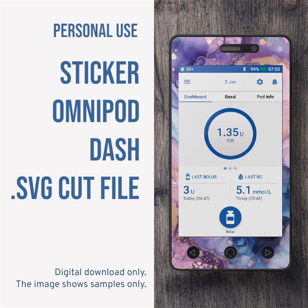 Omnipod Dash SVG Cut File | Omnipod Dash Decal | Downloadable SVG for Omnipod Dash | Personal ...