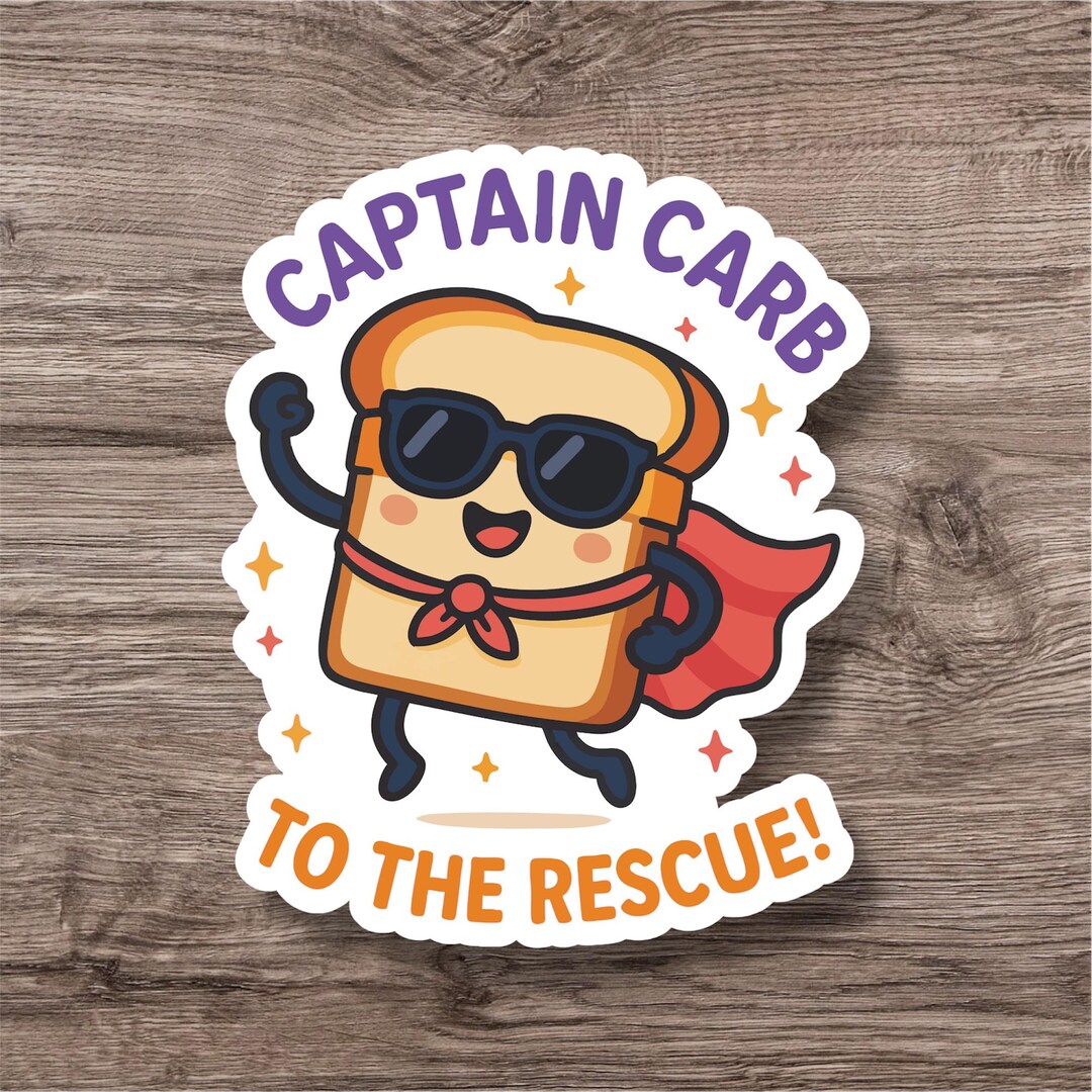 Captain Carb | Fun Diabetes Sticker | Type 1 Diabetes Decal | T1D ...