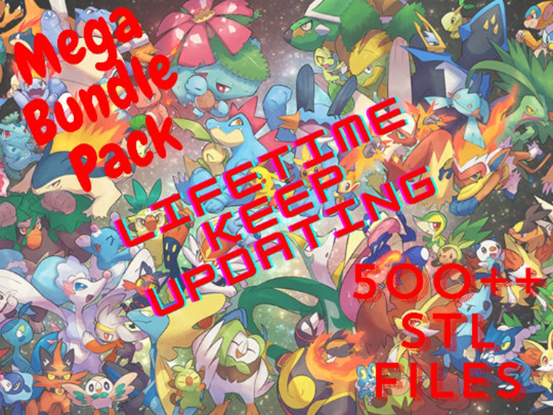 500 Pack Pokemon Pack Printer Stl Files 3D STL Bundle Packs 3D Printed ...