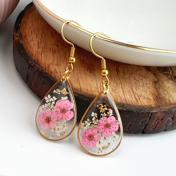 Resin Flower Earrings Women - Etsy