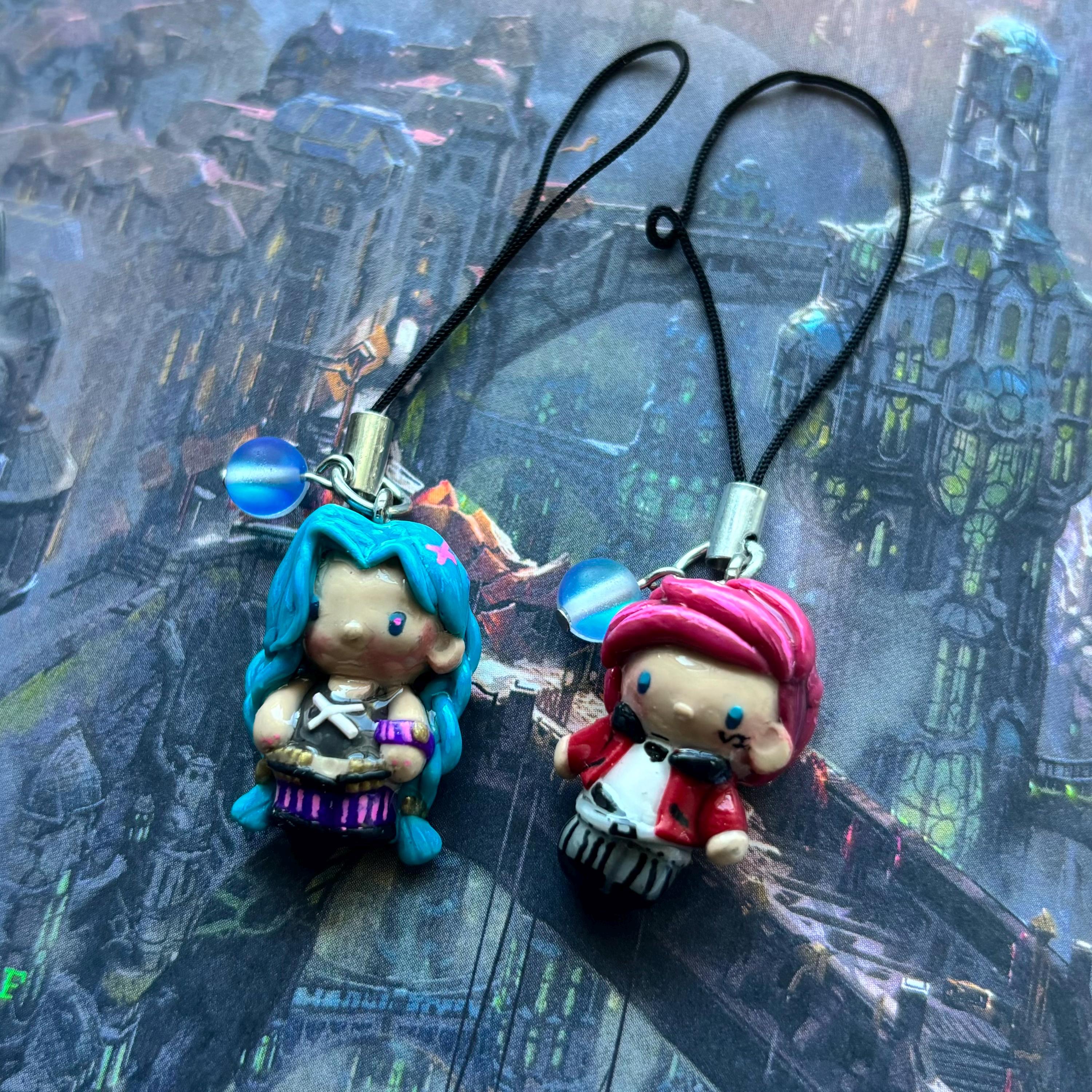 Arcane Jinx & Vi Phone Charm/ Keychain | League of Legends-inspired ...