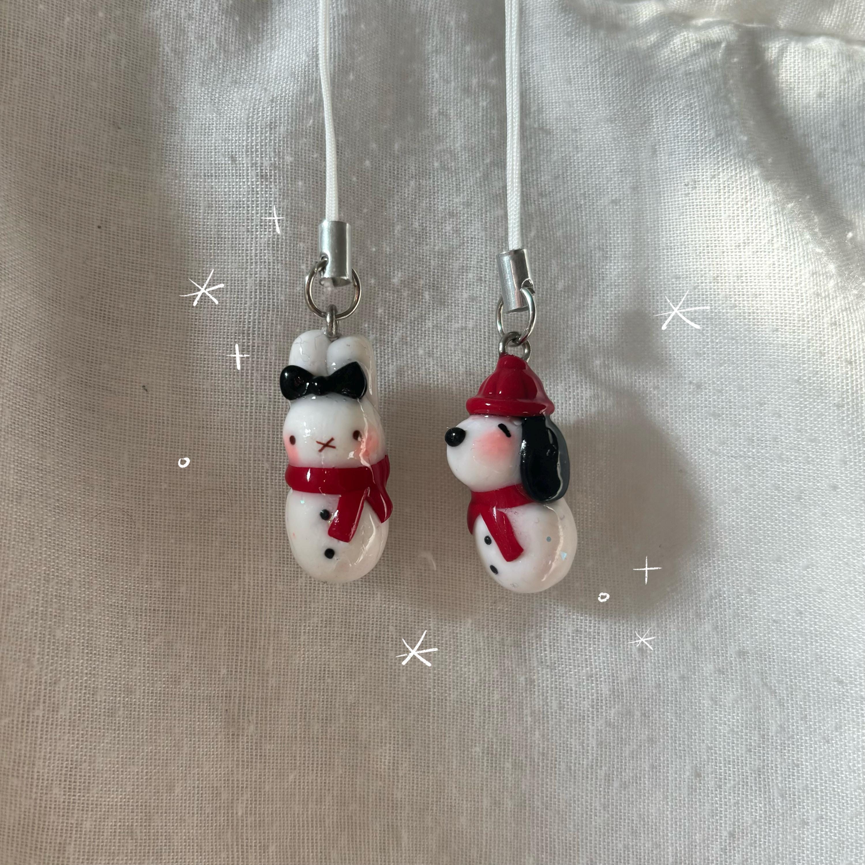 Winter Miffy & Snoopy-inspired Couples Charms Phone Charm / Keychain - Etsy