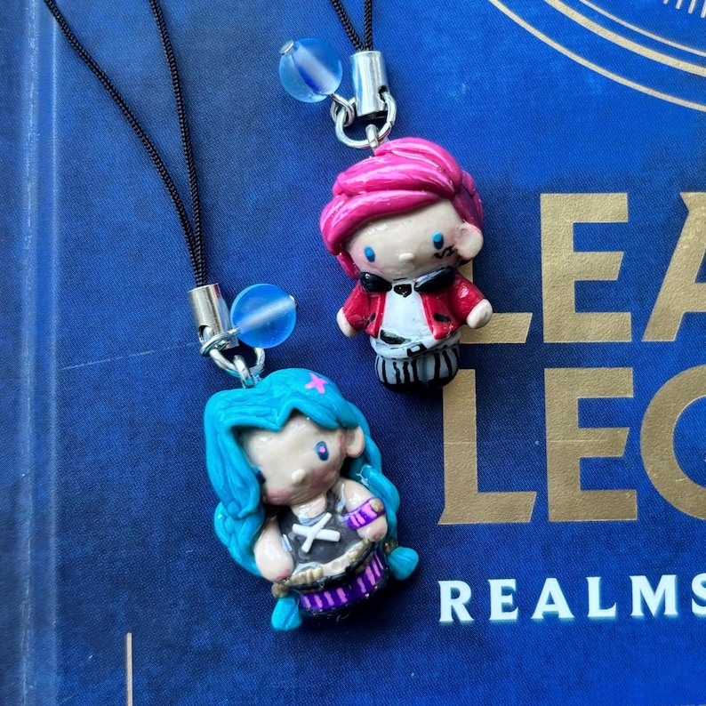 Arcane Jinx & Vi Phone Charm/ Keychain | League of Legends-inspired ...