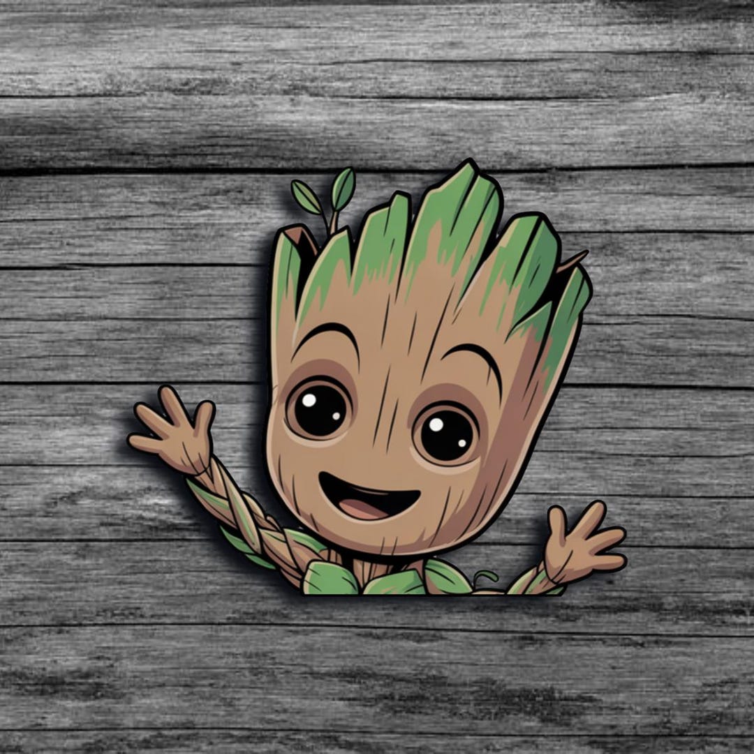 Baby Groot Vinyl Peeker Sticker / Decal - Etsy