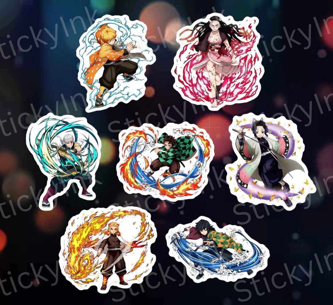 Demon Slayer Character Vinyl Stickers - Etsy