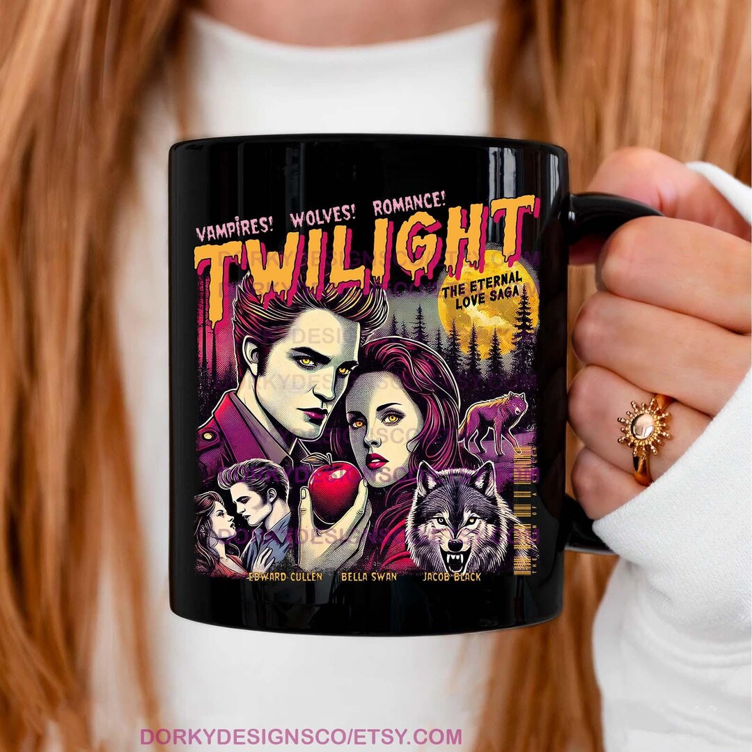 Twilight Mug Gothic Vampire Coffee Cup Edward Bella Jacob Gift Retro ...