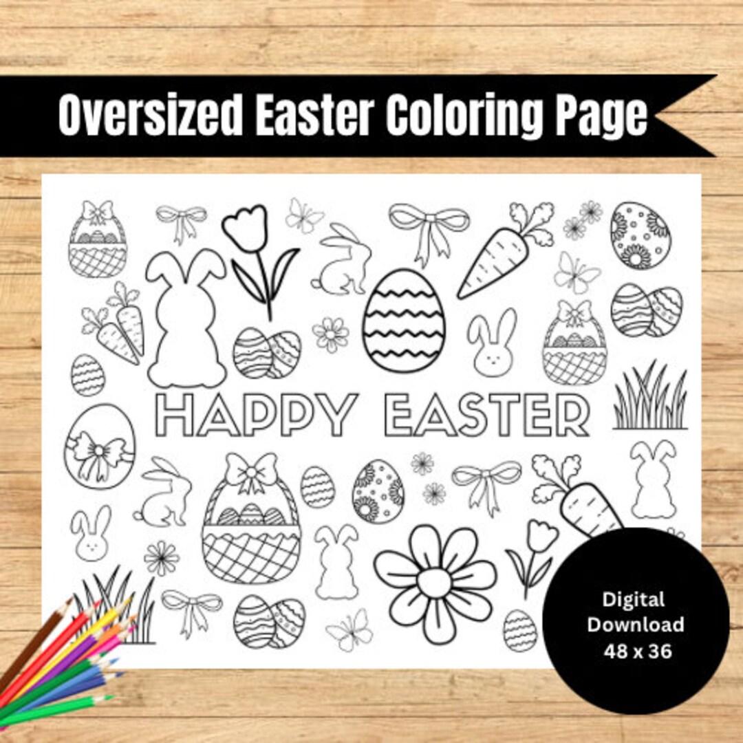 Oversized Easter Coloring Page, Digital Download - Etsy