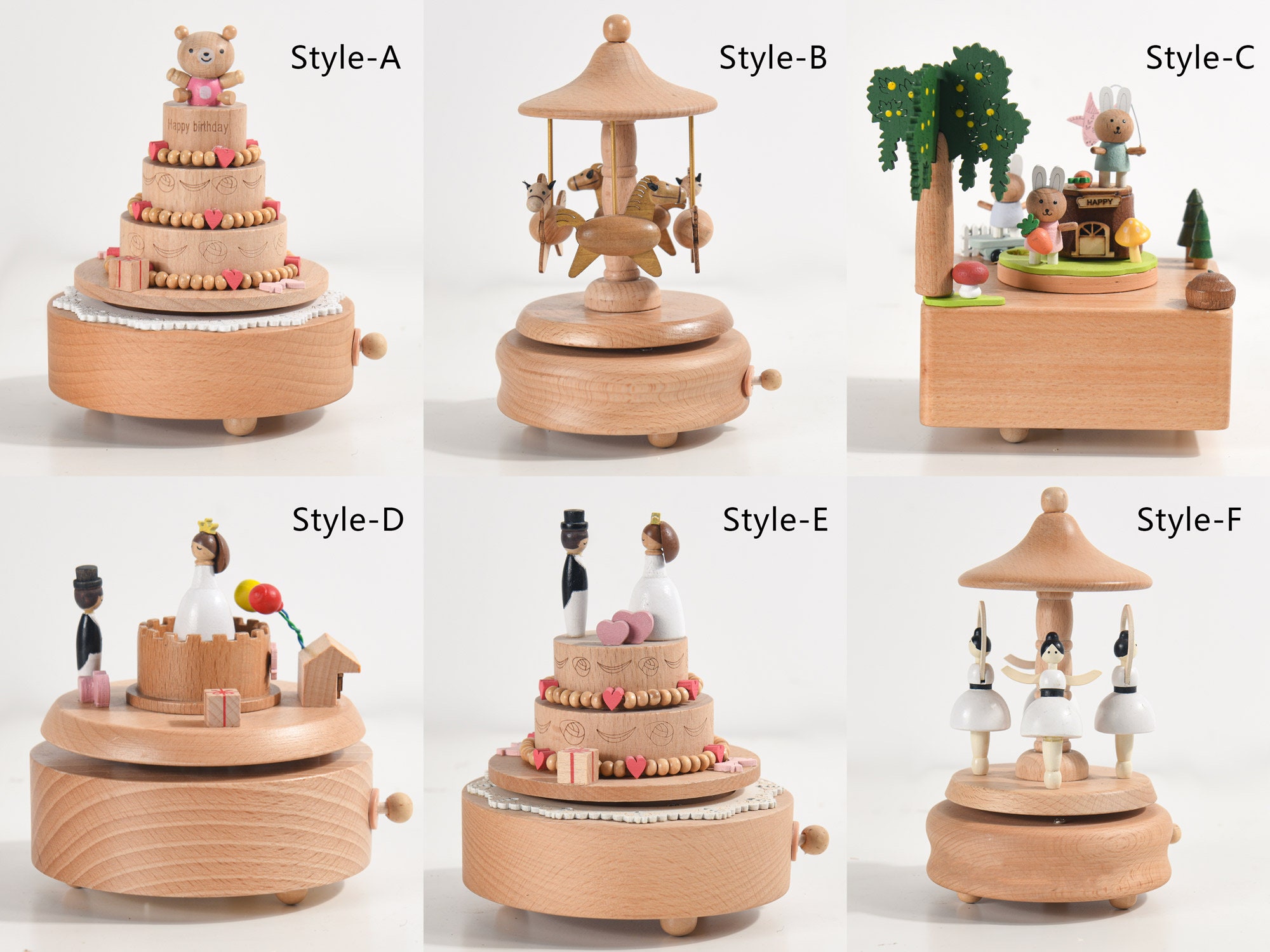 Personalized Wooden Carousel Music Box, Music Carousel, Music Box With ...