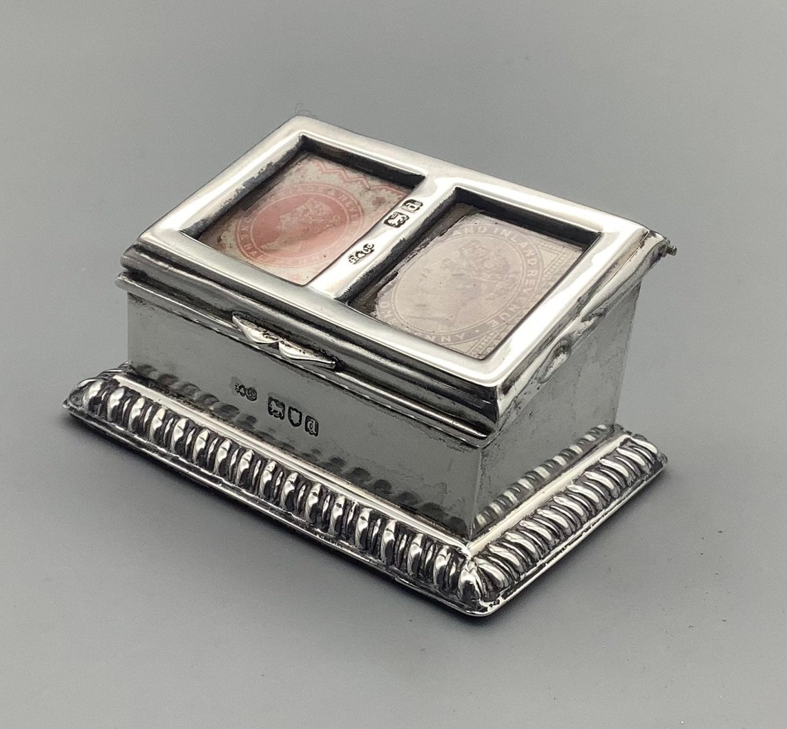 Antique Silver Stamp Box - Etsy