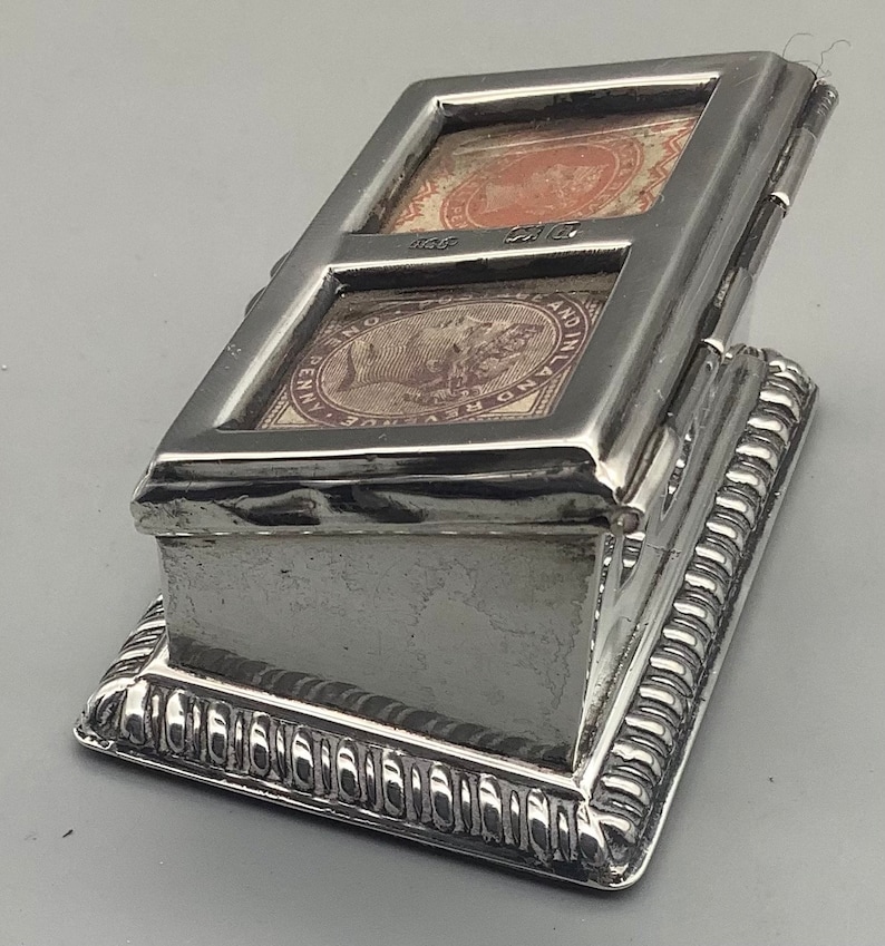 Antique Silver Stamp Box - Etsy