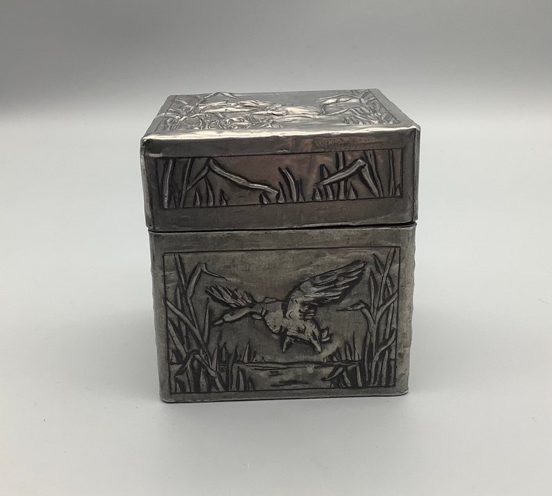 Vintage Chinese Pewter Tea Caddy - Etsy