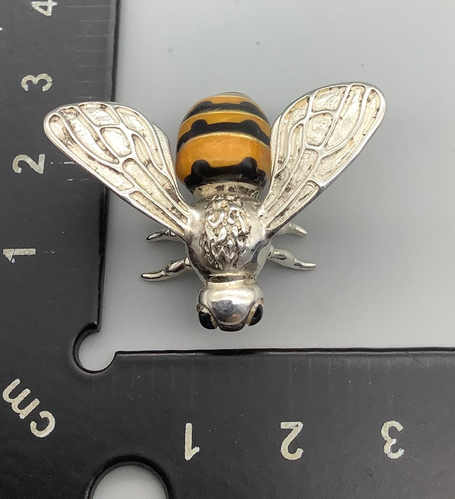 Saturno Sterling Silver and Enamel Bee Figure - Etsy