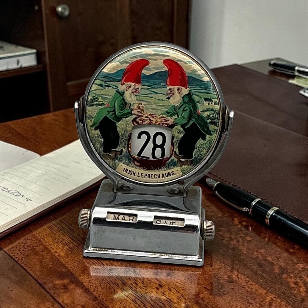 Vintage Perpetual Metal Calendar With Irish Leprechauns - Etsy