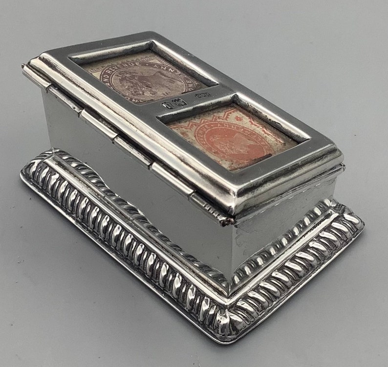Antique Silver Stamp Box - Etsy