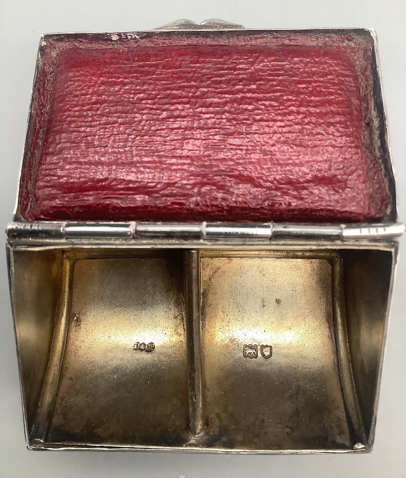 Antique Silver Stamp Box - Etsy