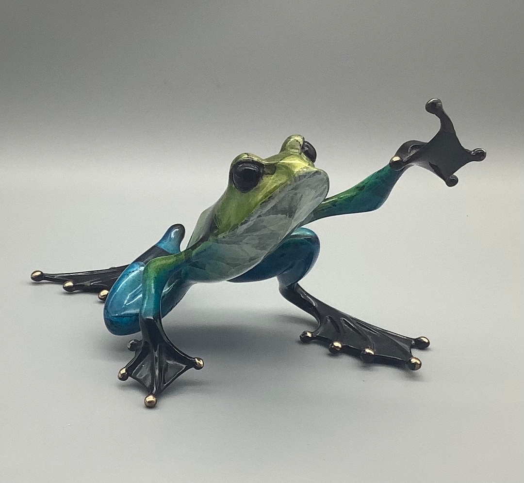 Tim Cotterill Frogman Bronze Sculpture: Limited Edition Enamelled Frog ...