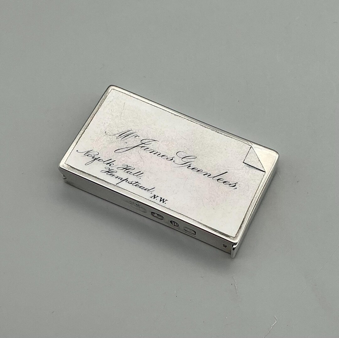 Victorian Silver and Enamel Calling Card Vesta Case, Birmingham 1894 - Etsy
