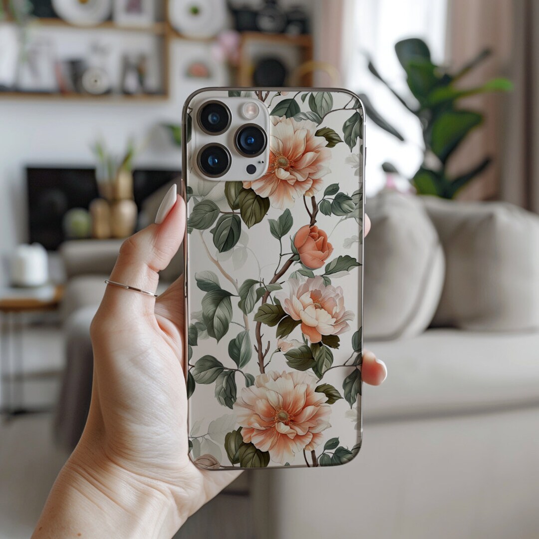 Aesthetic Floral iPhone Case Clear Phone Case With Flower Prints on a ...