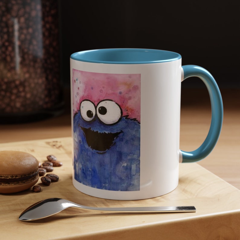 Watercolor Cookie Monster Coffee Mug 11, 15oz - Etsy