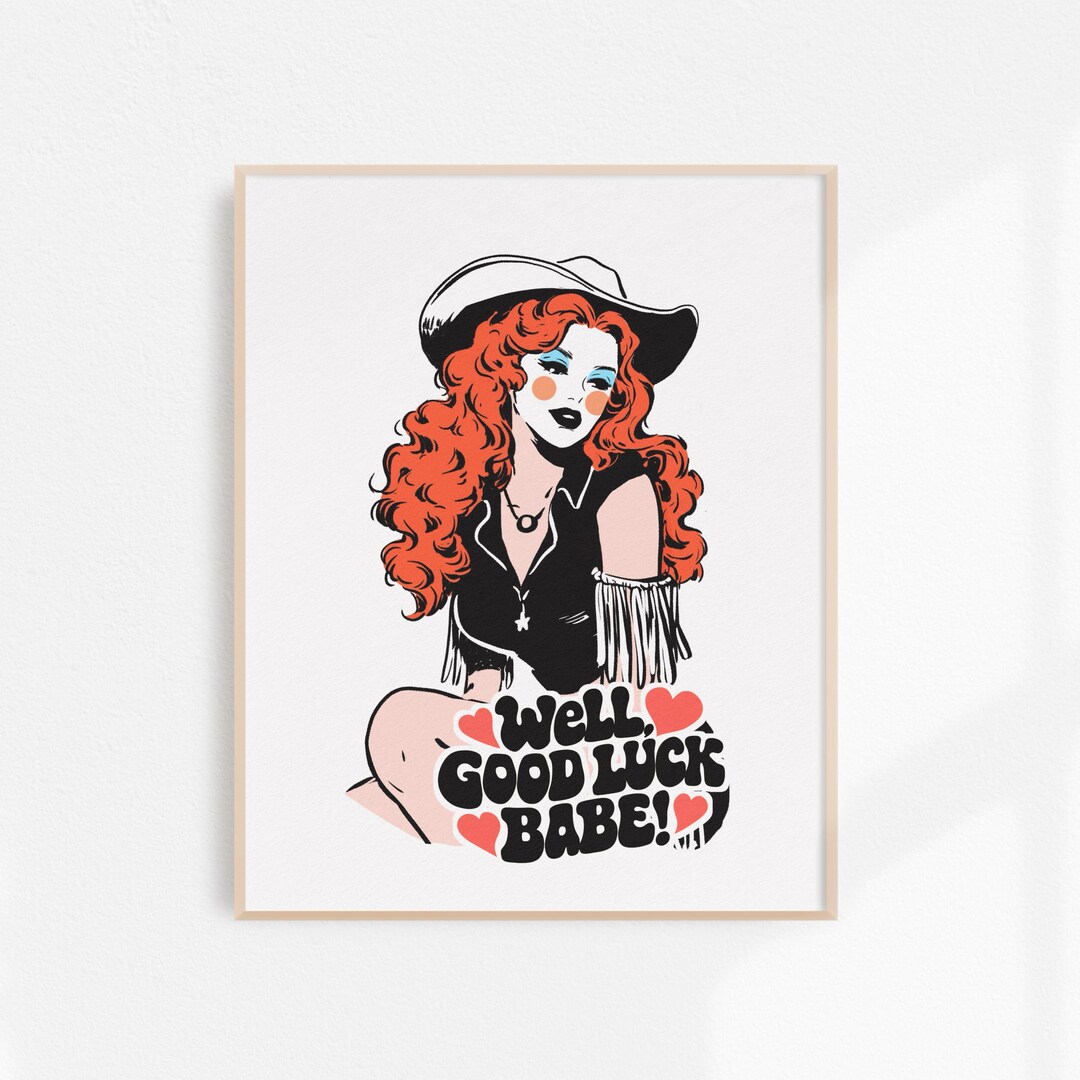 Well Good Luck Babe, Cowgirl Fine Art Print, Retro Cowgirl Art, Vintage ...