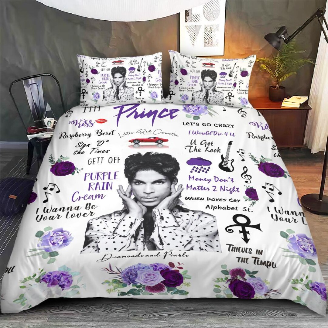 Prince Purple Duvet Cover, Prince Purple Bedding Set, Purple Rain Bed ...