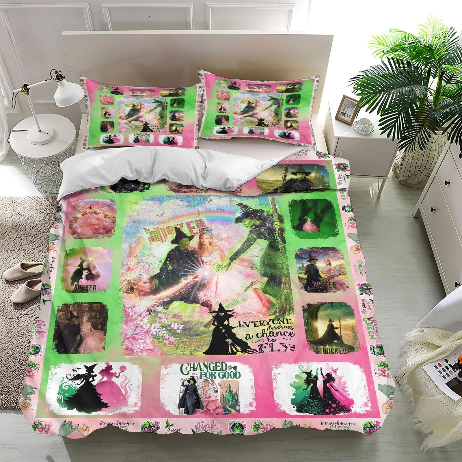 Wicked Change for Good Bedding Set, Defy Gravity Broomstick Magic Wand ...