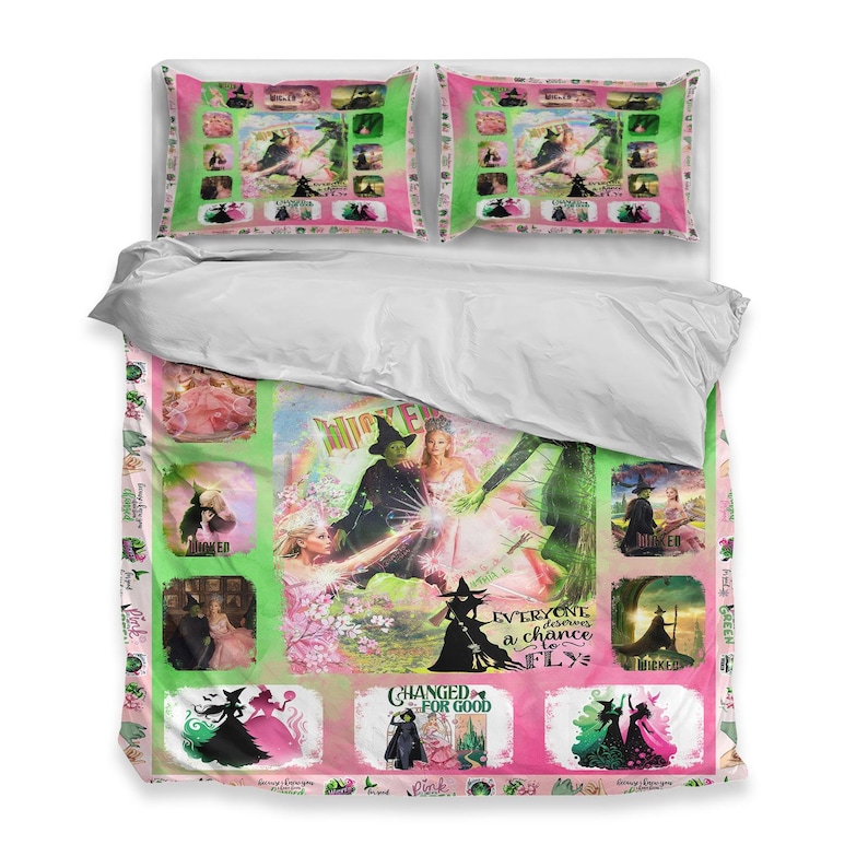 Wicked Change for Good Bedding Set, Defy Gravity Broomstick Magic Wand ...