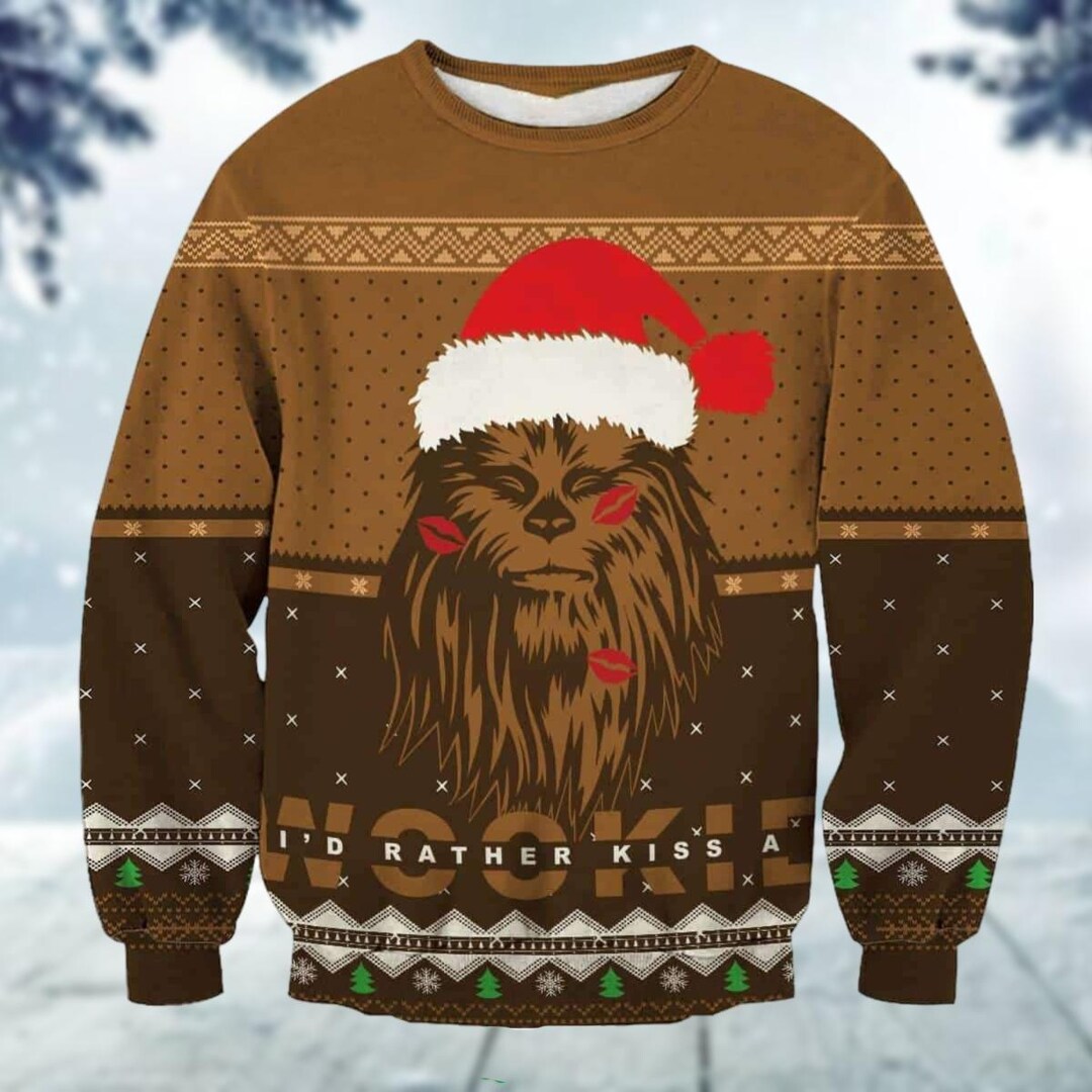 Chewbacca Ugly Christmas Sweater, Star Wars Xmas Sweater, Funny Chewie ...