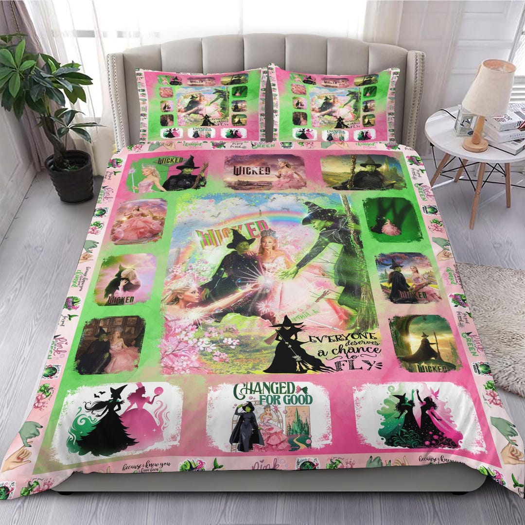Wicked Change for Good Bedding Set, Defy Gravity Broomstick Magic Wand ...